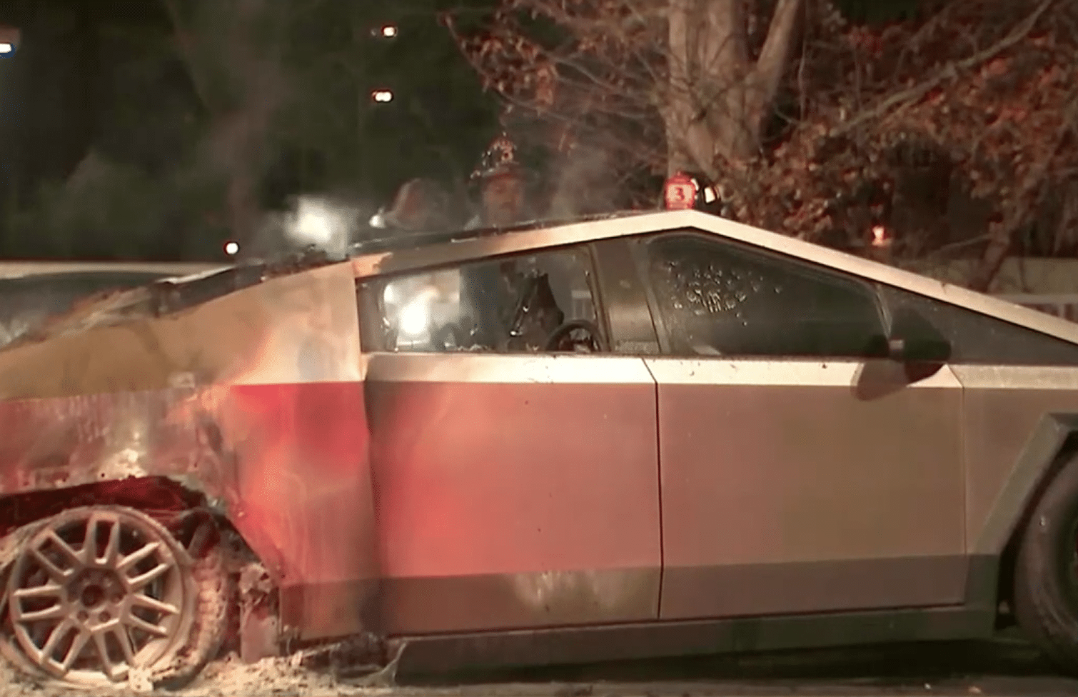 Another Tesla Cybertruck Goes Up in Flames, Destroyed in Georgia ...